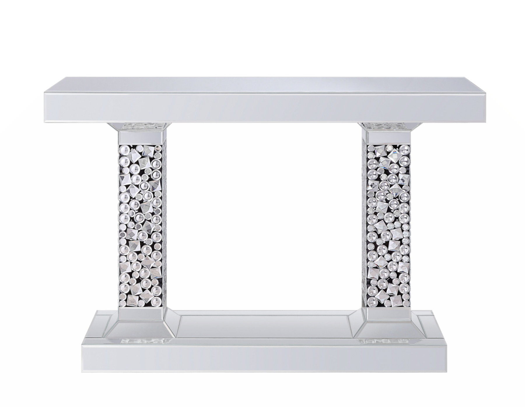 Ophelia & Co. Exquisite Mirrored & Gem-Inlaid Console Table For Stylish ...
