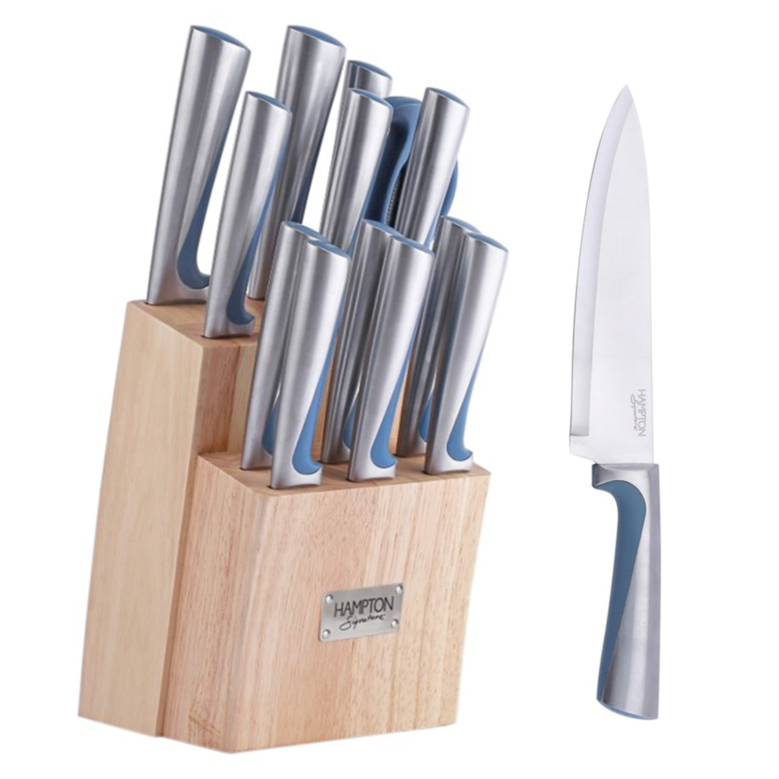 Hampton Signature Orion Blue 14 Piece Cutlery Block Set | Wayfair