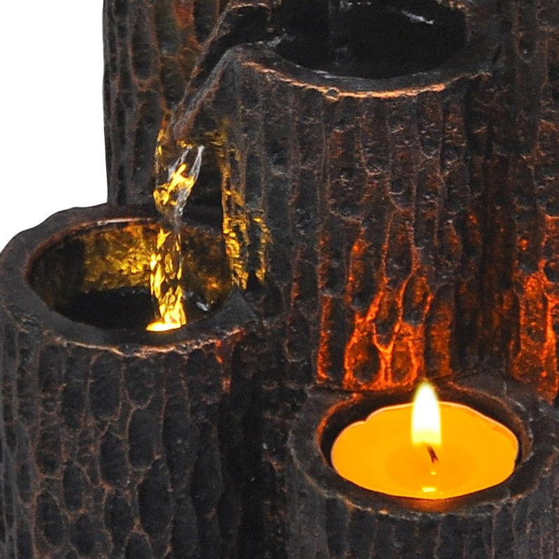 Ebern Designs Indoor Water Fountain 3 Tier Column Tabletop Fountain ...