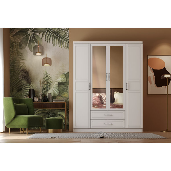 Brayden Studio Berend 4 Door Manufactured Wood Wardrobe | Wayfair.co.uk