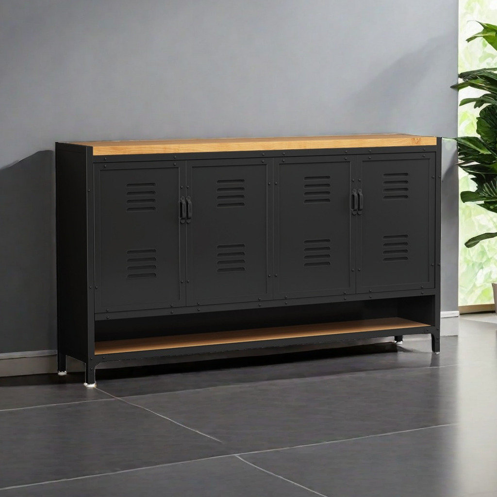 DICIXA Vintage Industrial Style Iron Shoe Cabinet Locker 36 Pair Shoe ...