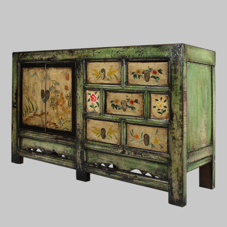 Dream cabinet Retro Rustic Porch Cabinet Solid Wood Accent Cabinet ...