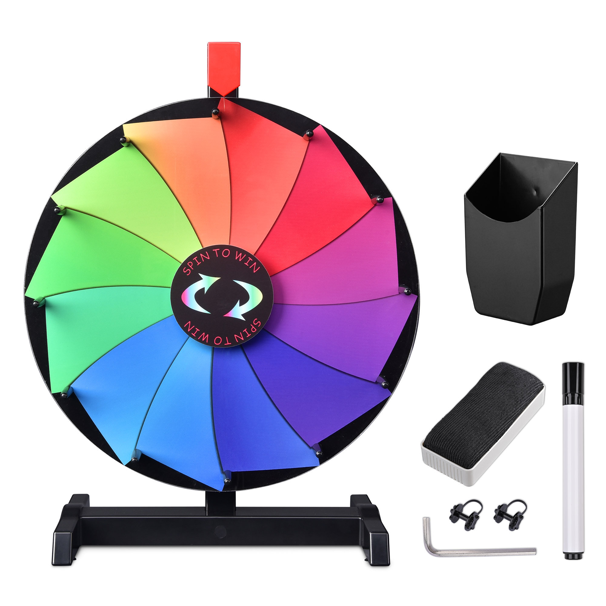 WinSpin Tabletop Color Prize Wheel Heavy Duty Editable Fortune Spinning ...