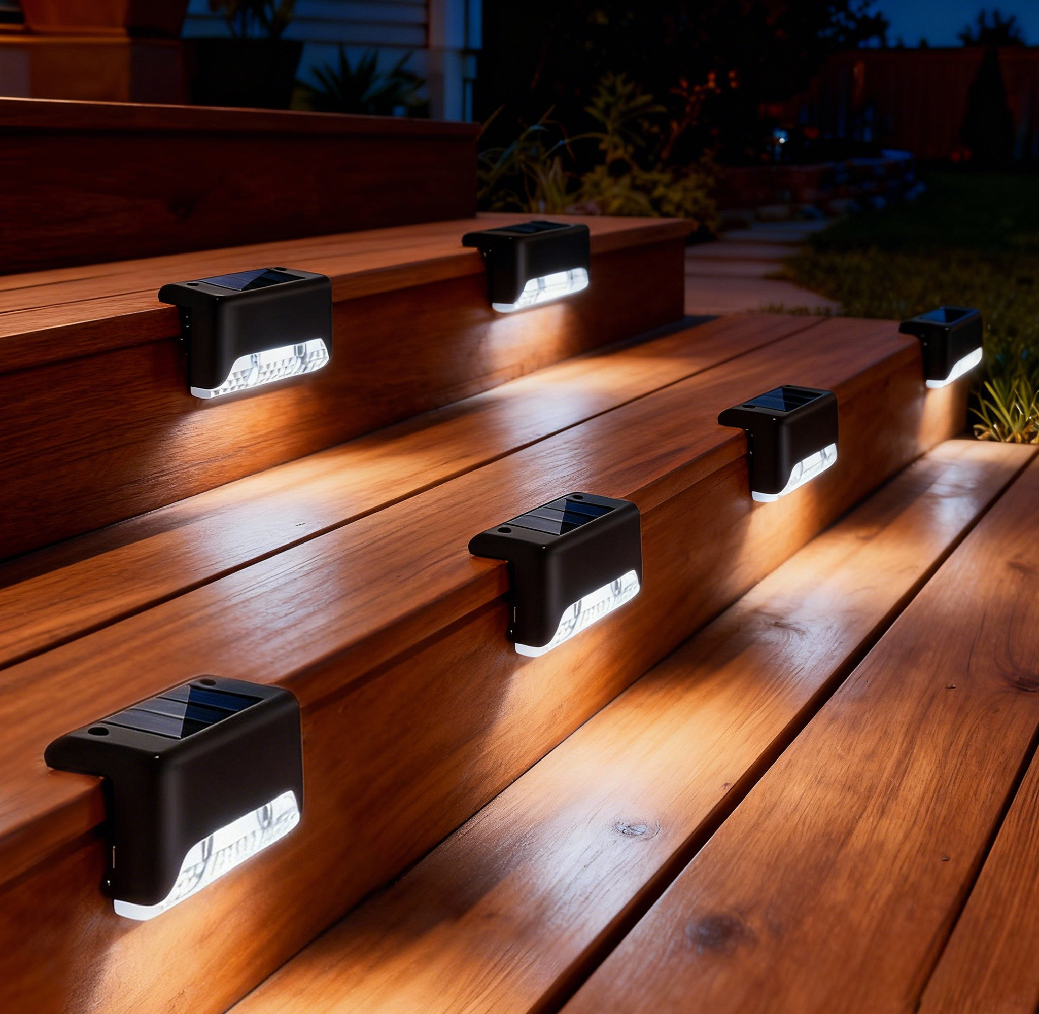 Aptoco Solar Powered Integrated LED Deck Light Pack Outdoor Waterproof ...