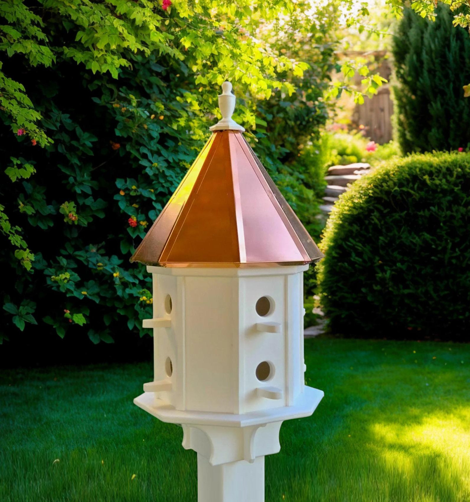 Gracie Oaks Large Copper Roof Birdhouse, 8 Nesting Compartments with ...