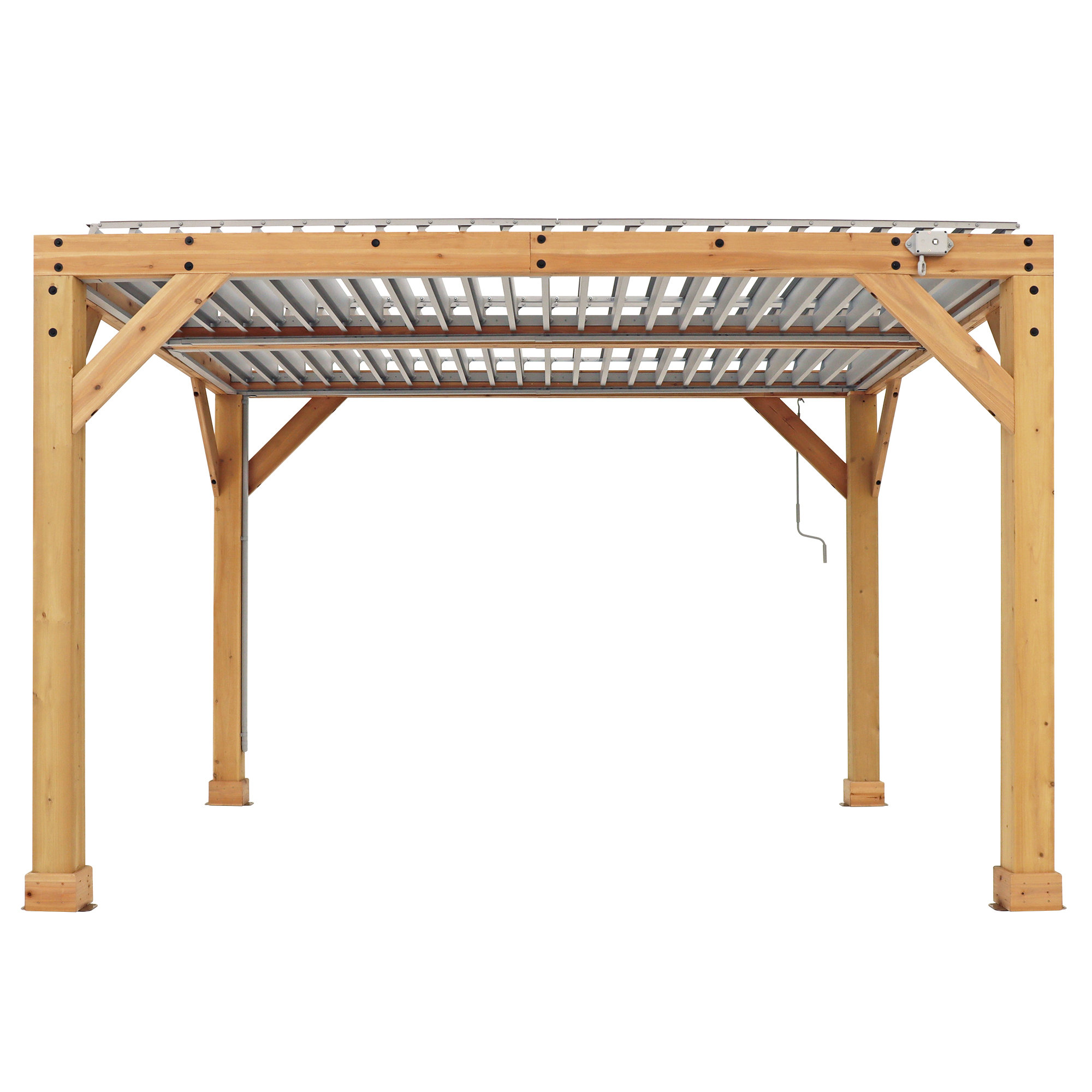 Yardistry 10' x 12' Meridian Louvered Pergola Premium Cedar Wood ...