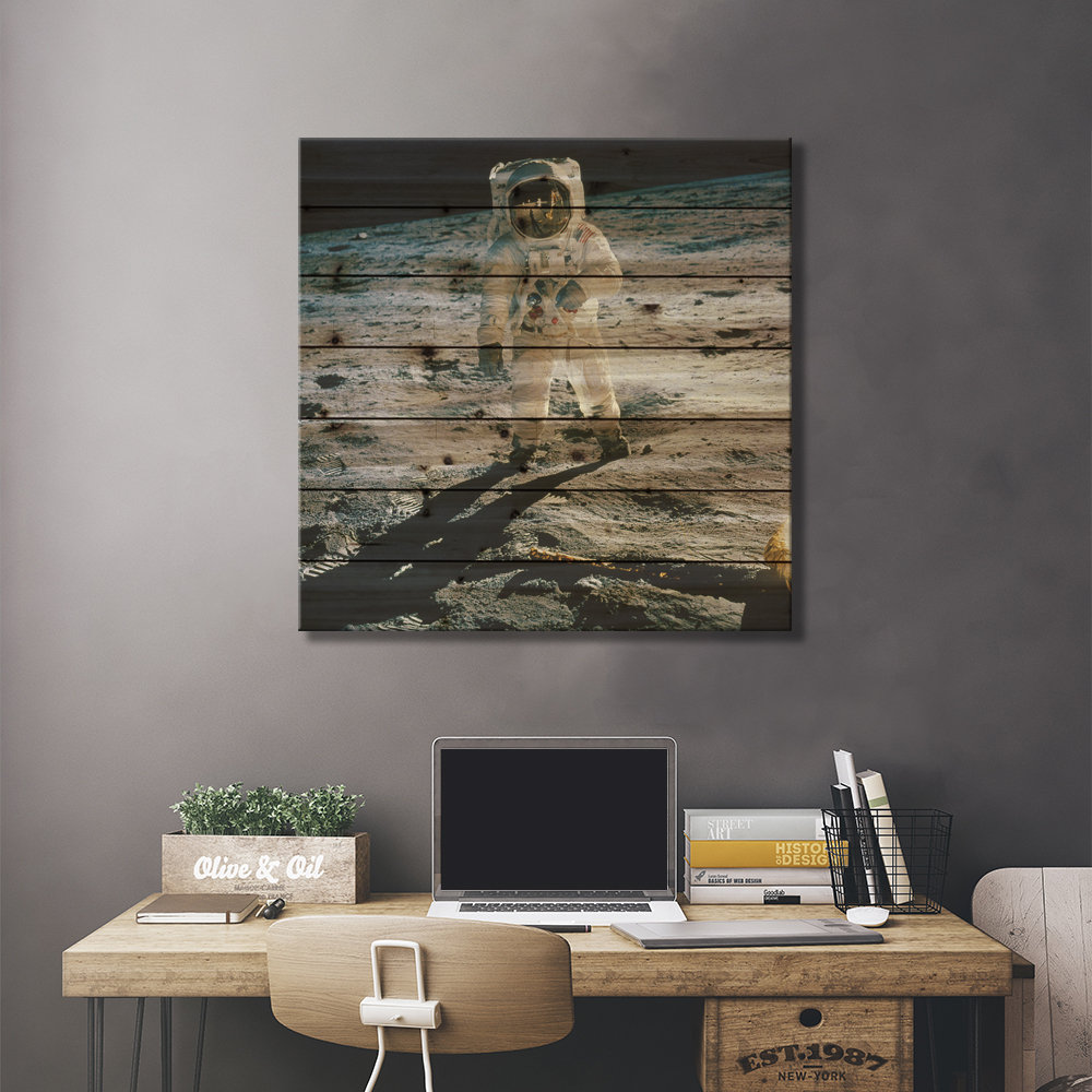 Latitude Run® Apollo 11: Buzz Aldrin by - Unframed on Wood | Wayfair
