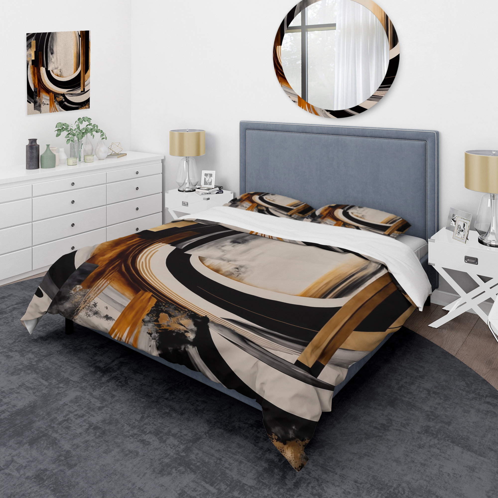 Design Art Gold Touch Art Deco IV BeddingMicrofiber / Polyester Duvet ...