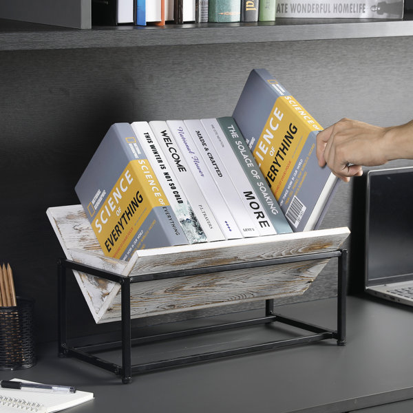 17 Stories Tabletop Wood File Organizer Bookcase | Wayfair