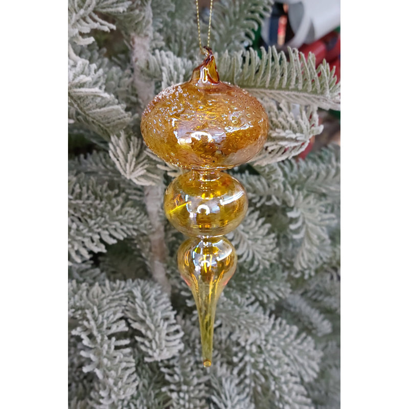 The Holiday Aisle® Golden Spire Christmas Glass Ornament F07M10-6 ...
