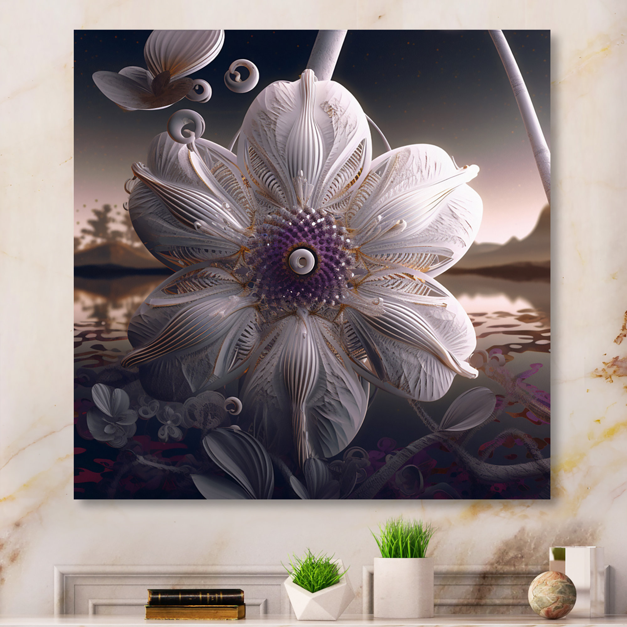 Bungalow Rose Magical White Magnolia At Dawn On Canvas Print | Wayfair