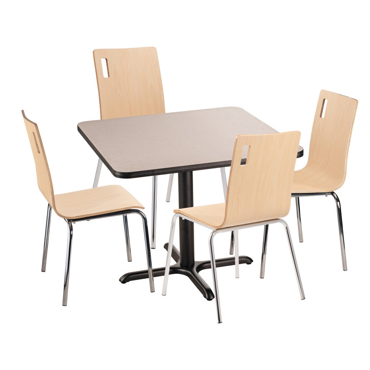National Public Seating 36'' L Square Breakroom Table and Chair Set ...