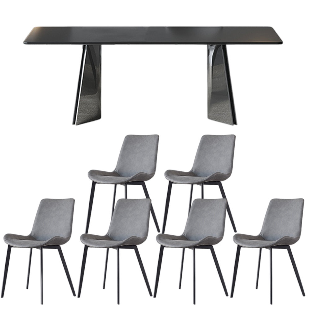 Elamer Italian style minimalist dining table sets | Wayfair