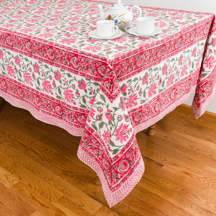 Alcott Hill® Caniyah Rectangle Floral COTTON Tablecloth | Wayfair