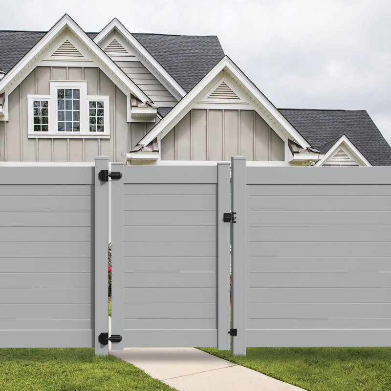 Barrette Outdoor Living Horizontal Fence Gray Vinyl Privacy Gate | Wayfair