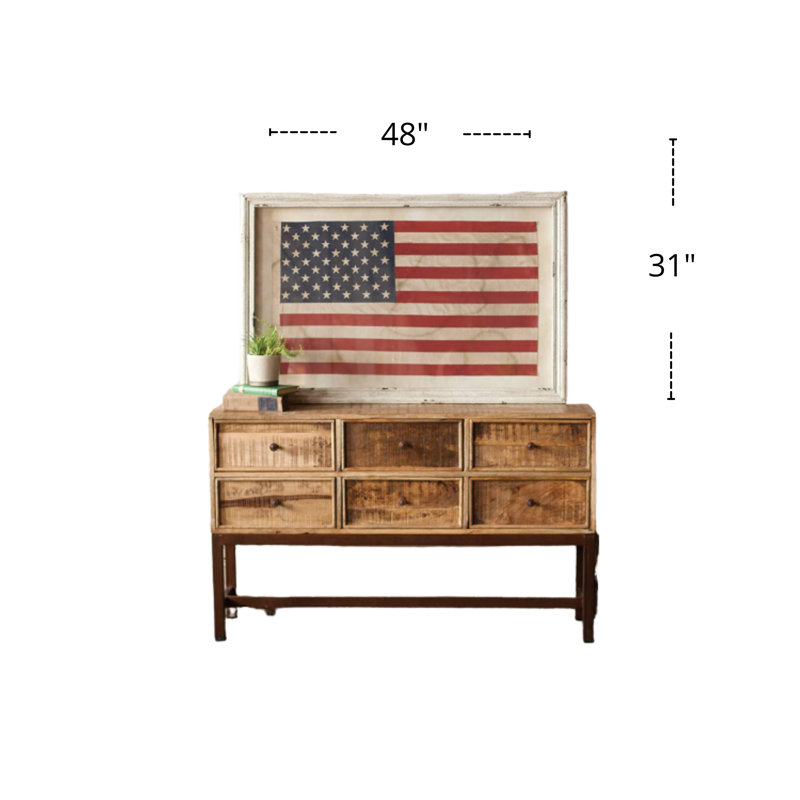 Kalalou Large Framed American Flag Under Glass | Wayfair