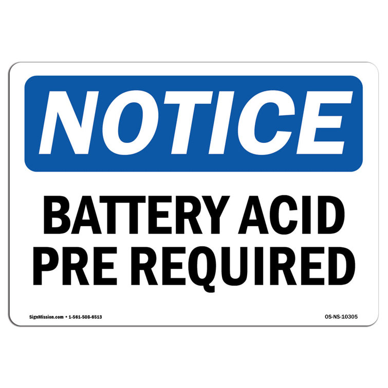 SignMission Battery Acid PPE Required Sign | Wayfair