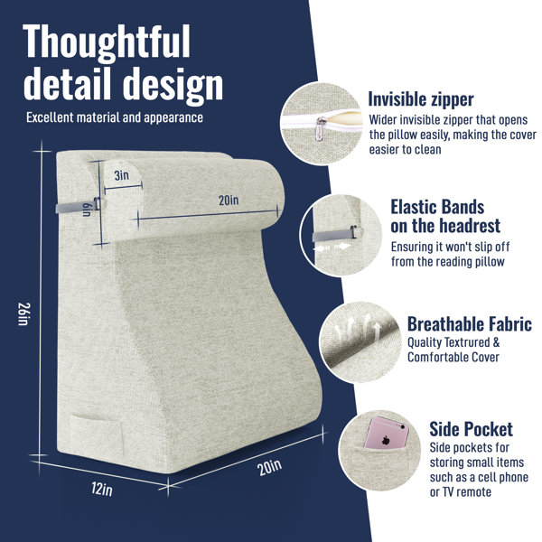 WOWMAX Sit-up Back Comfort Large Bed Rest Back Support Contour Wedge ...