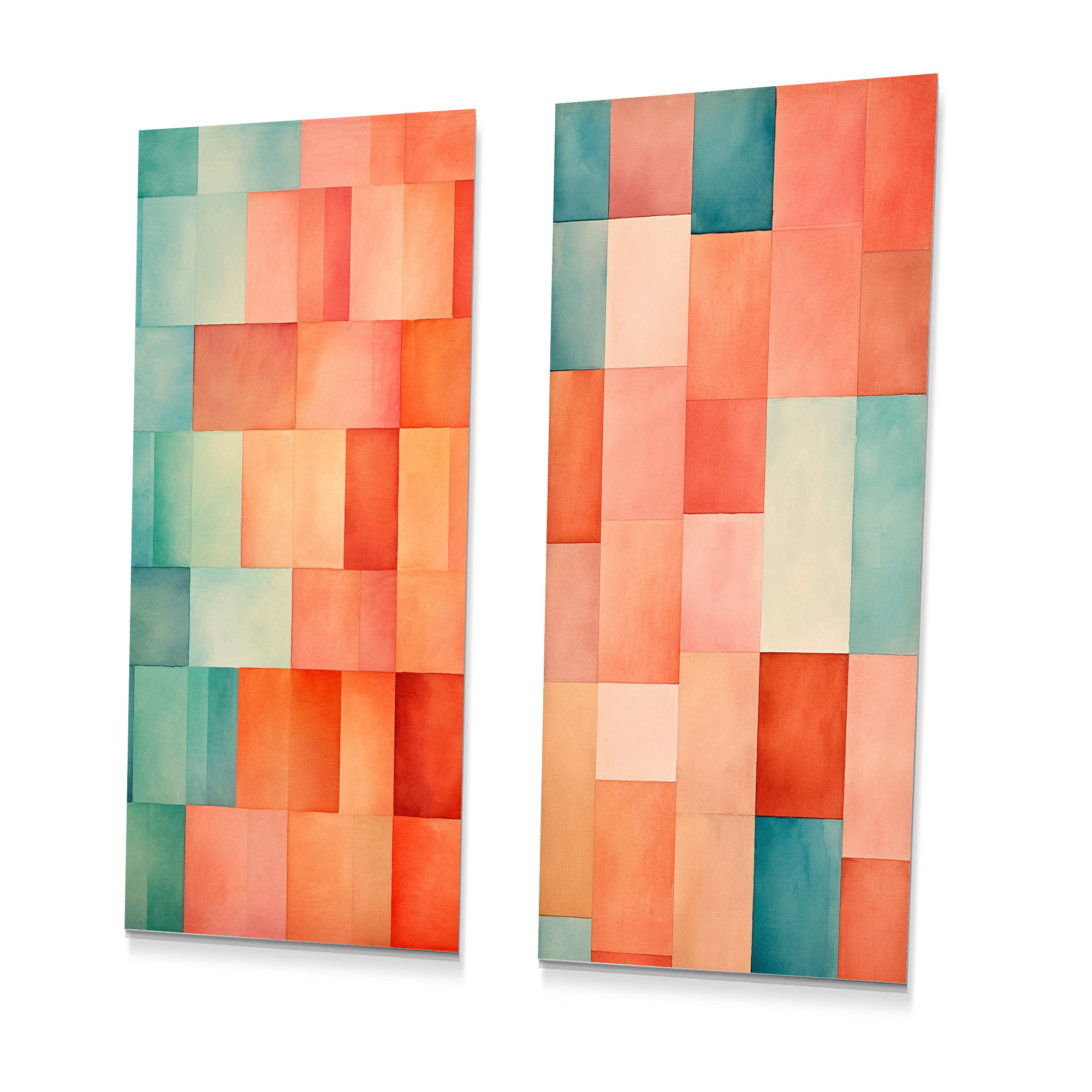 Design Art Coral Cubes Melody Shapes - Abstract Shapes Metal Wall Art ...
