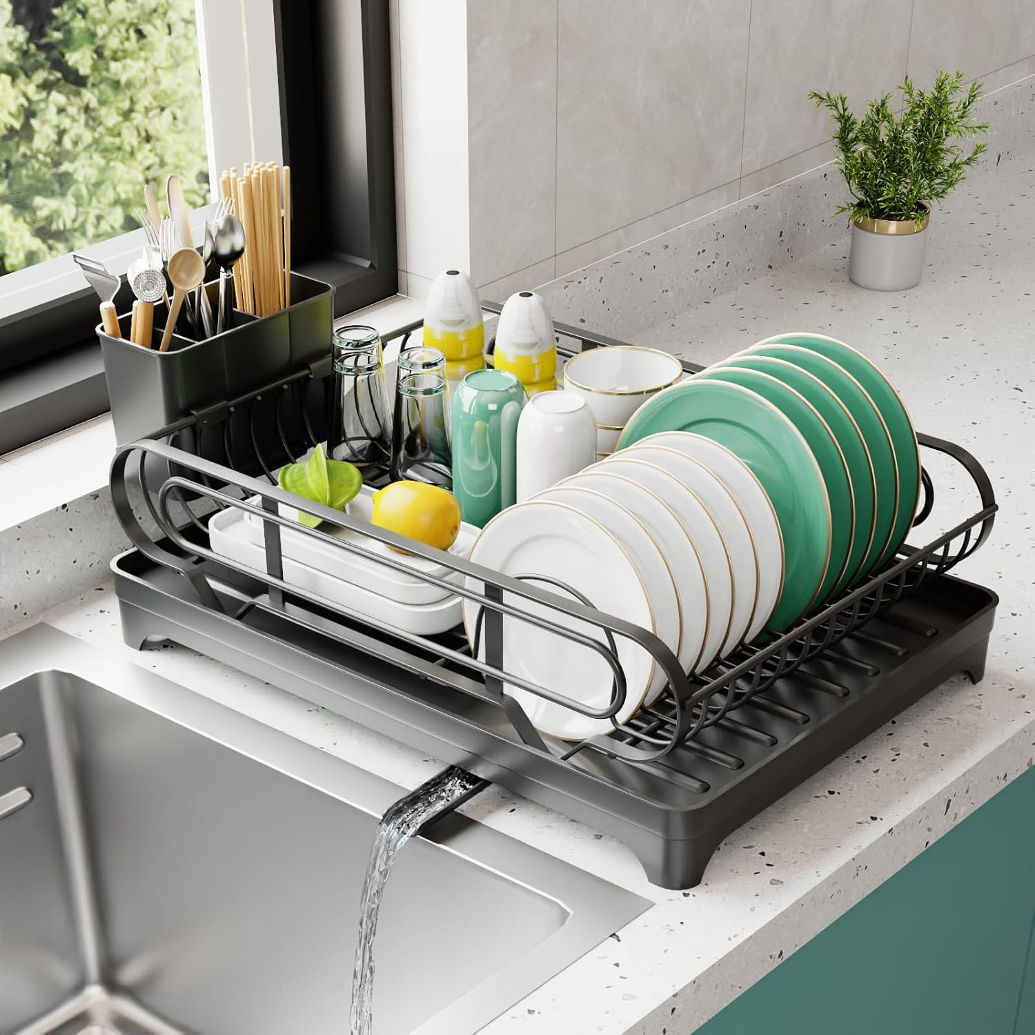 THE GLAMOUR BOUTIQUES Dish Drying Rack - Large Capacity Dish Rack For ...