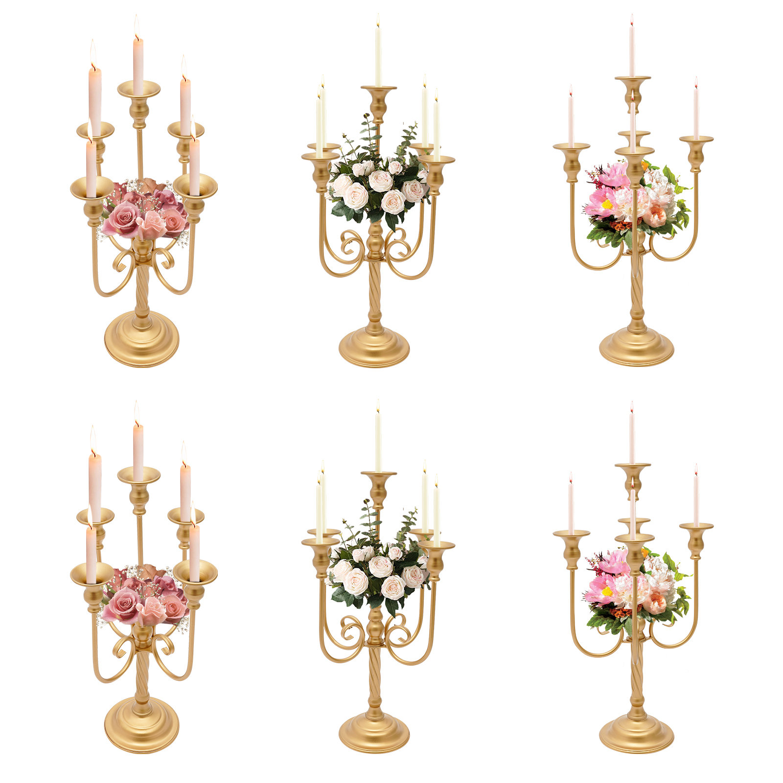 Rosdorf Park 6Pcs 5-Head Candle Holder | Wayfair