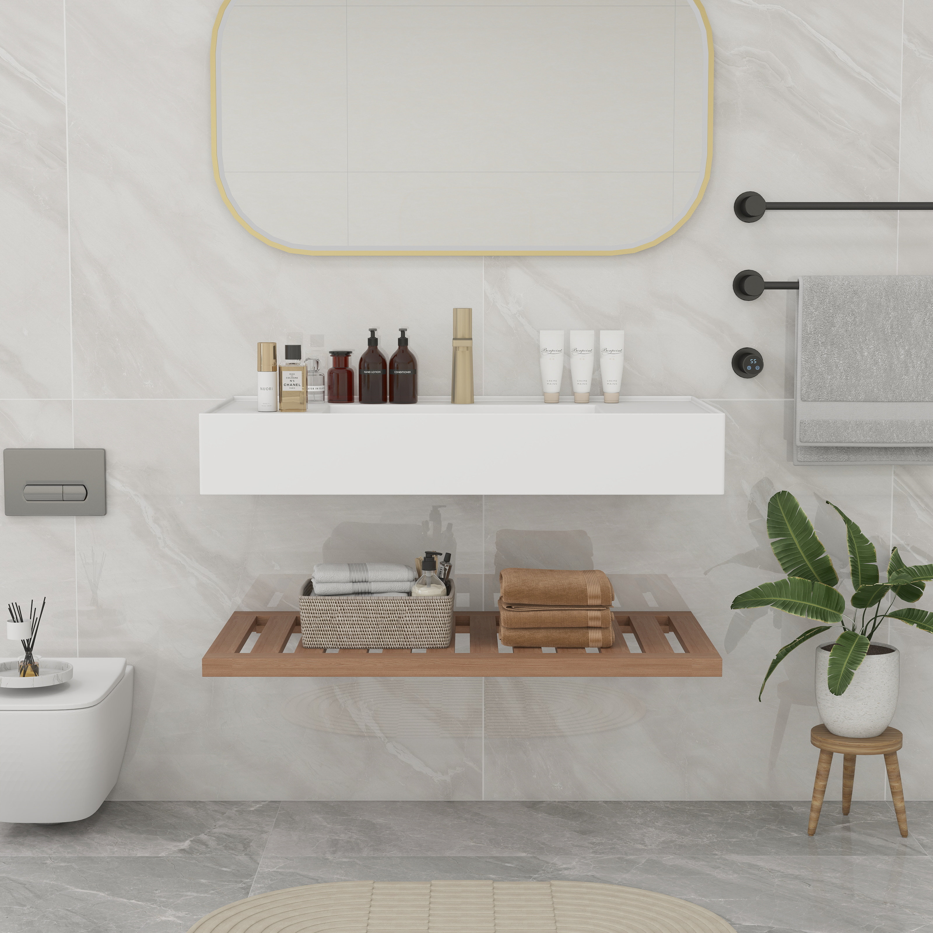 Wrought Studio™ Navian Style Bathroom Vanity Sets | Wayfair