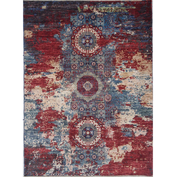 Bokara Rug Co., Inc. One-of-a-Kind 4'11" X 6'9" Wool Area Rug Blue/Red ...