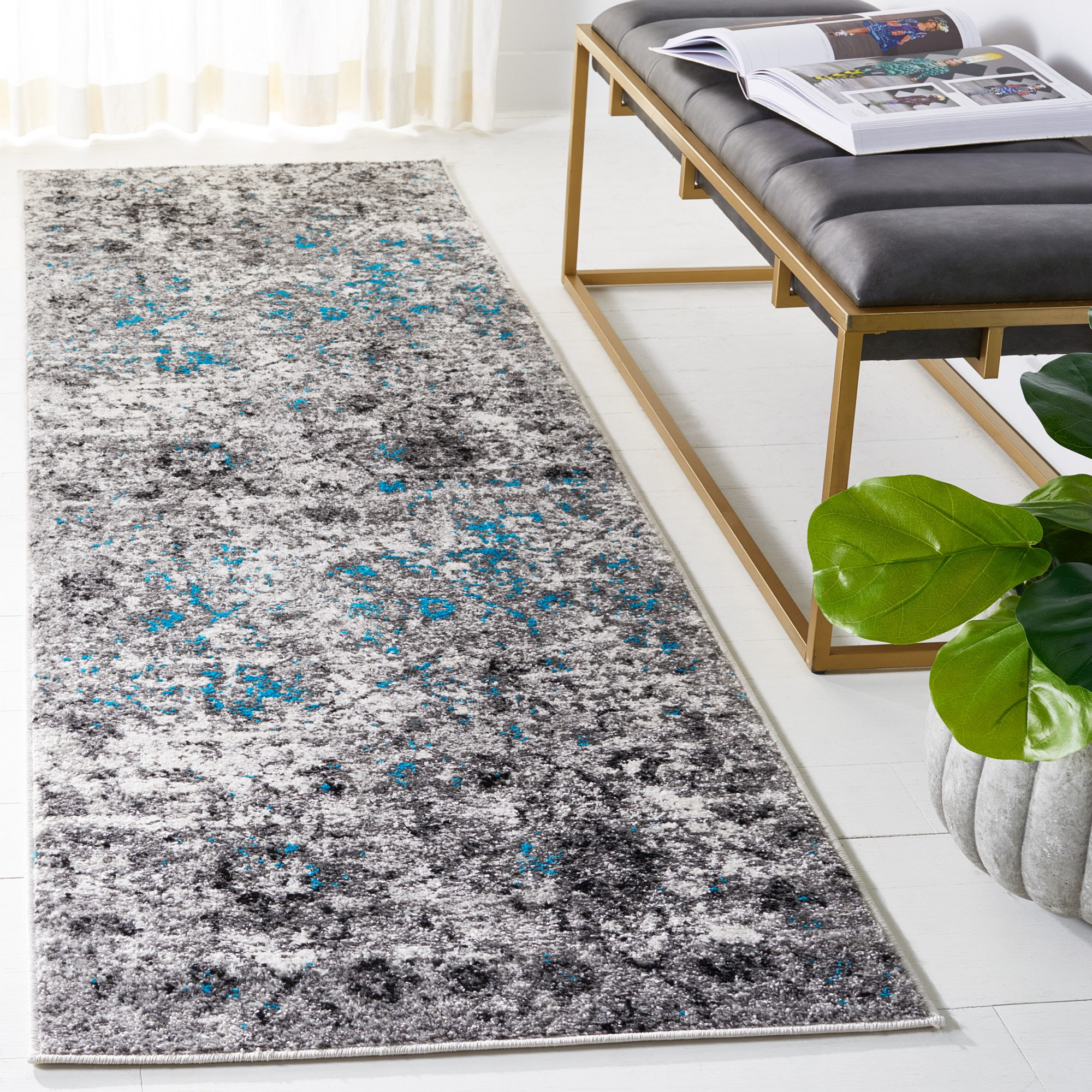 Bungalow Rose Olius Performance Abstract Rug & Reviews | Wayfair