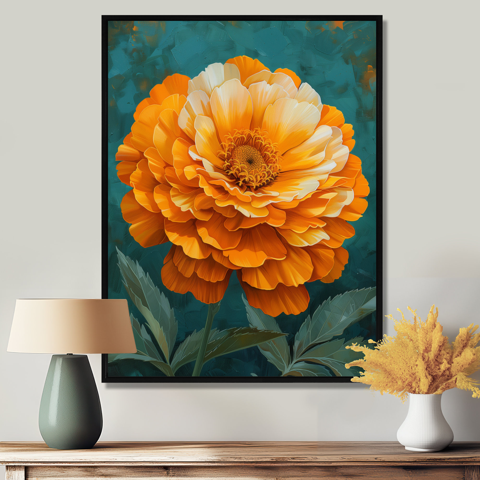 Winston Porter Yellow Green Sunshine Bloom Marigold - Marigold Wall Art ...