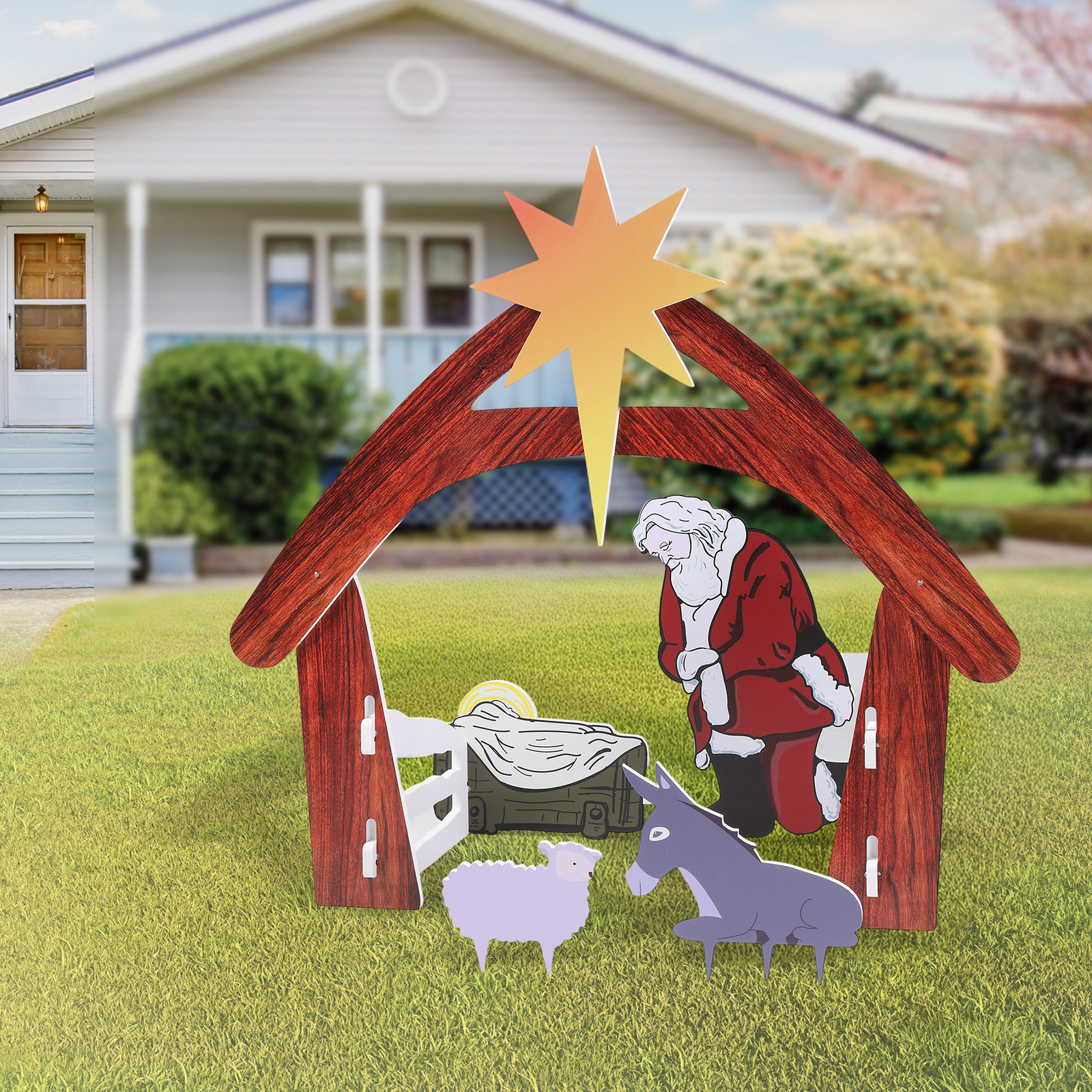 The Holiday Aisle® Pvc Outdoor Nativity Scene Christmas Holy Family ...