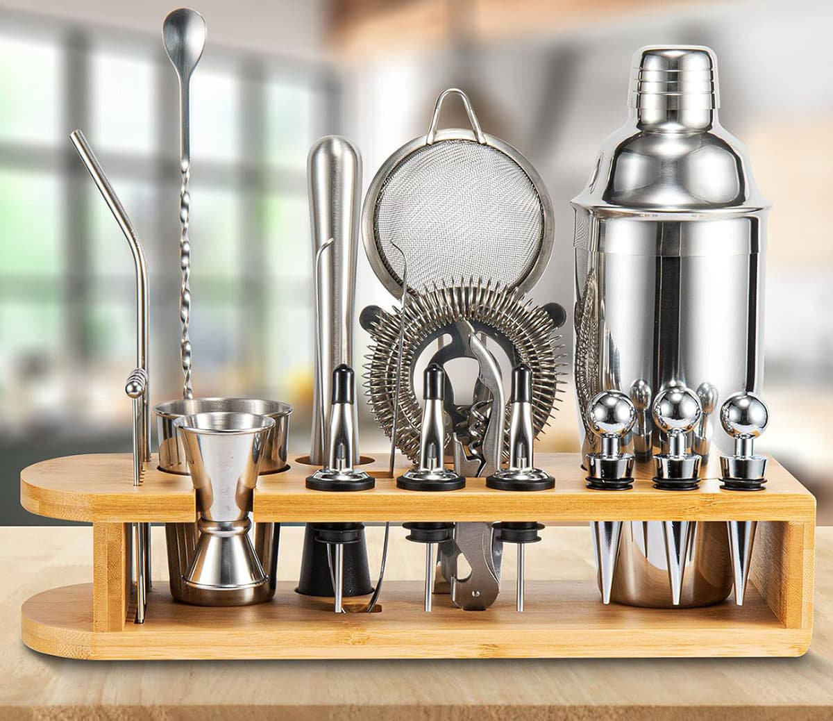 Prep & Savour 26 - Piece Cocktail Shaker Set Mixology Bartender Kit ...