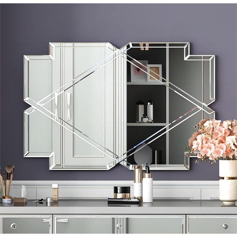 Everly Quinn Faustine Frameless Asymmetrical Decorative Glass Wall ...