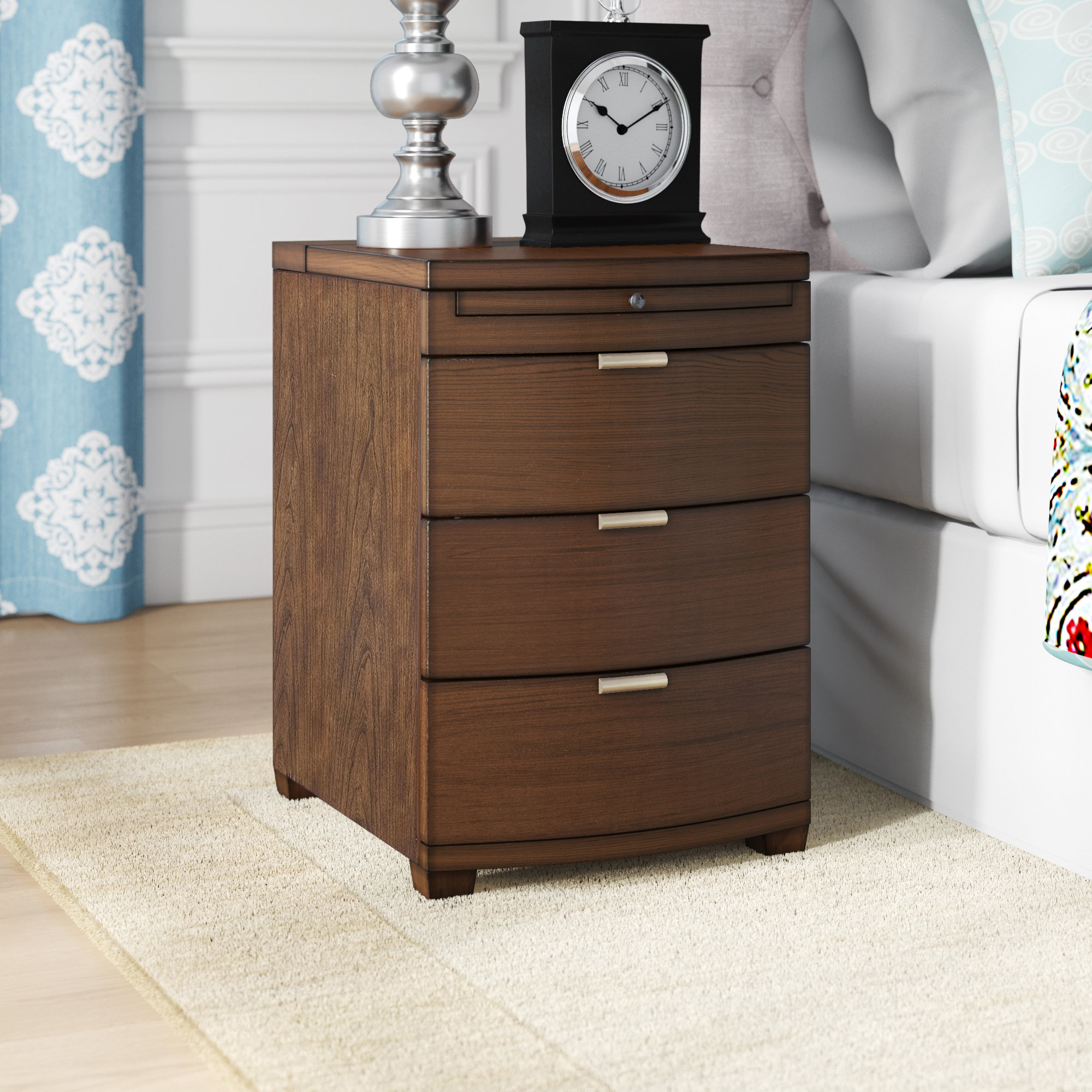 Lark Manor Ajai Tray Top 3 - Drawer End Table with Storage and Built-In ...