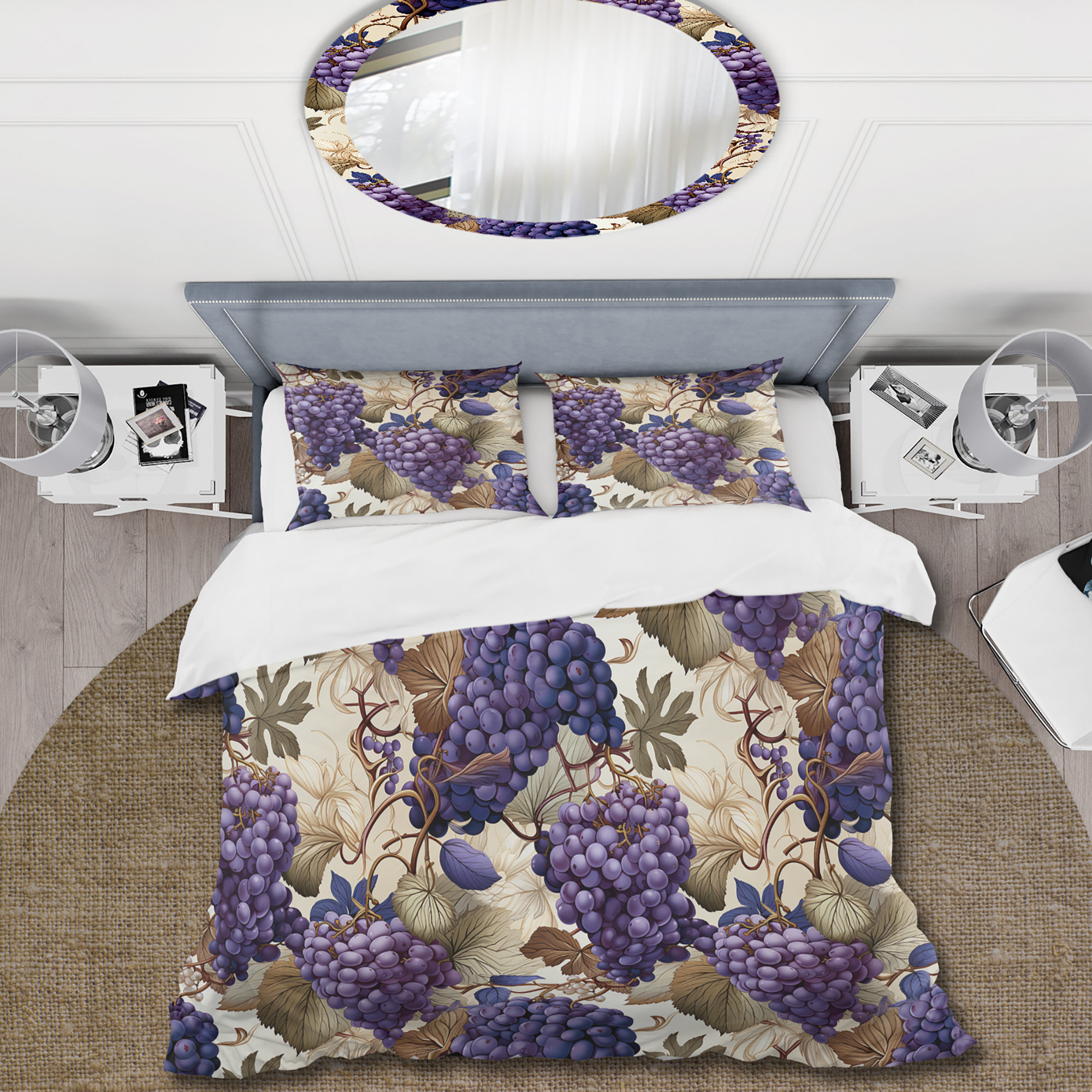 Design Art Purple Tuscan Vineyard Vines Duvet Cover Set | Wayfair