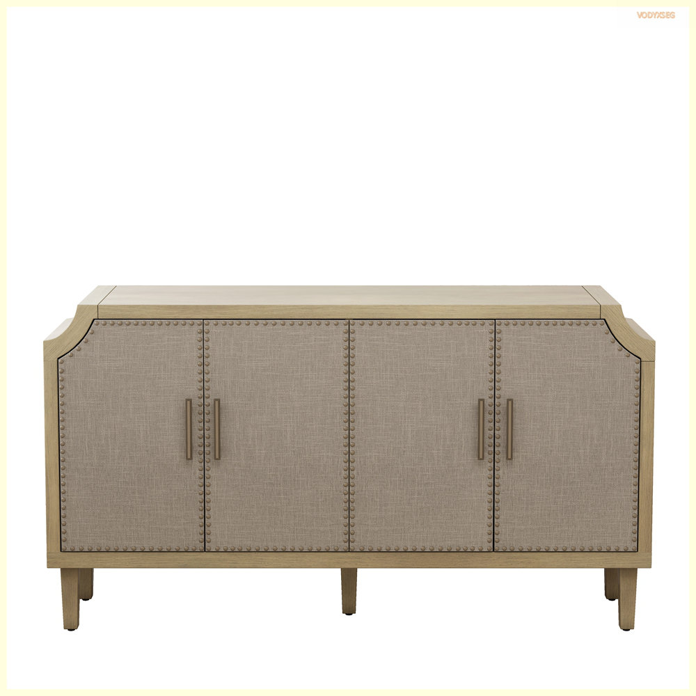 Gracie Oaks 59.84"Retro Industrial Style Rivet Decor 4-Door Cabinet ...