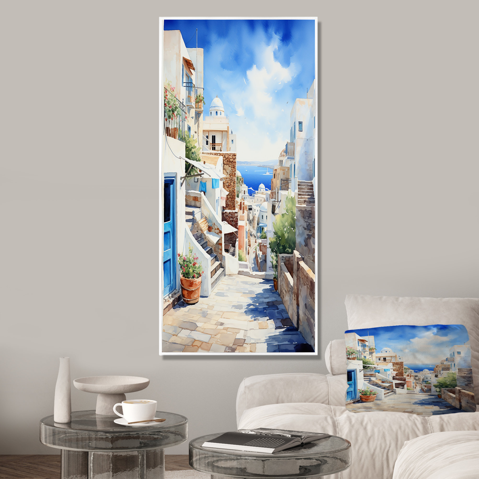 Lark Manor Greek Isles Coastal Village Dreams II - Greece Wall Art ...