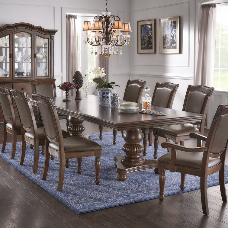 Lark Manor Asal 9 - Piece Extendable Pedestal Dining Set & Reviews ...