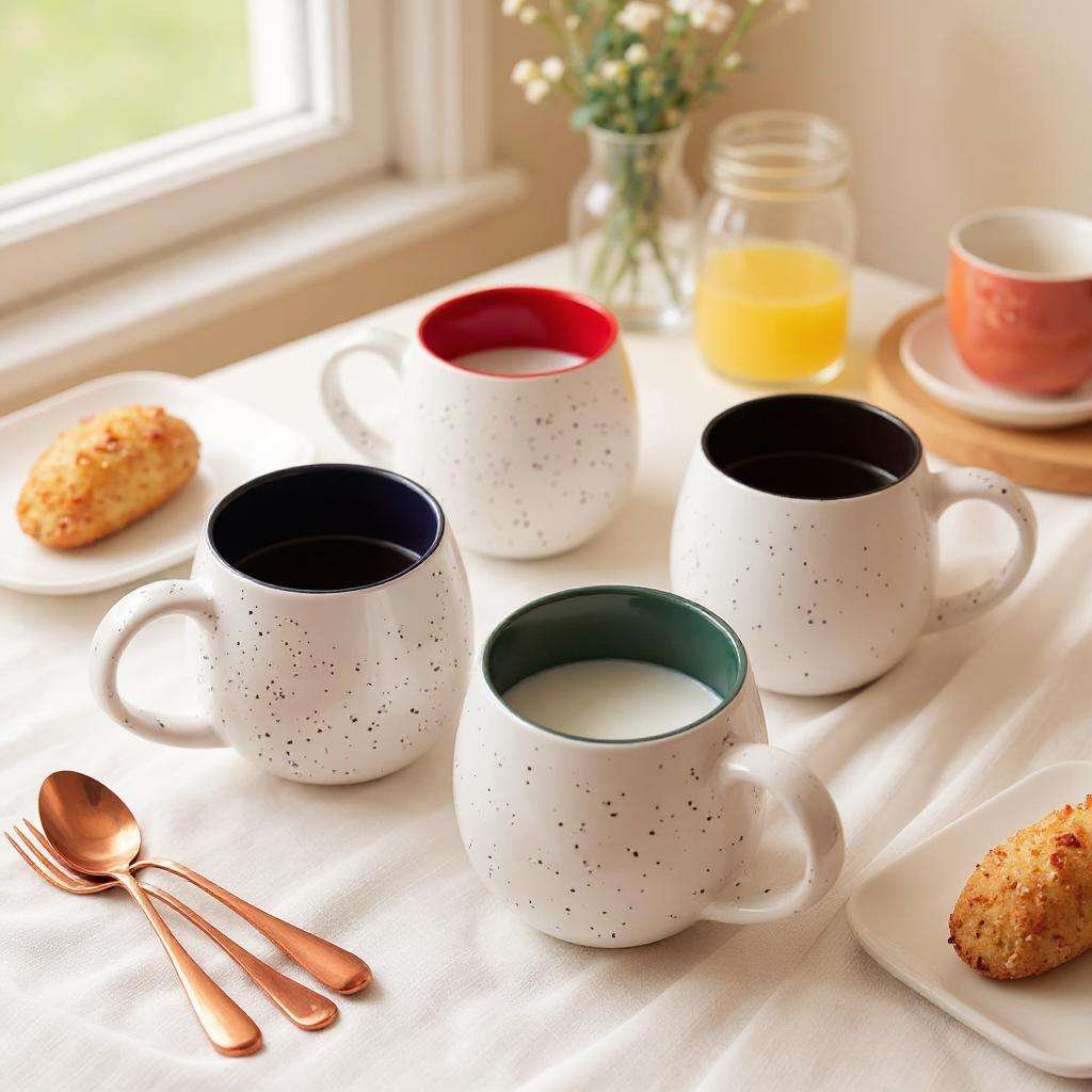 Latitude Run® Color-Block 21oz Coffee Mug Set of 4 | Wayfair