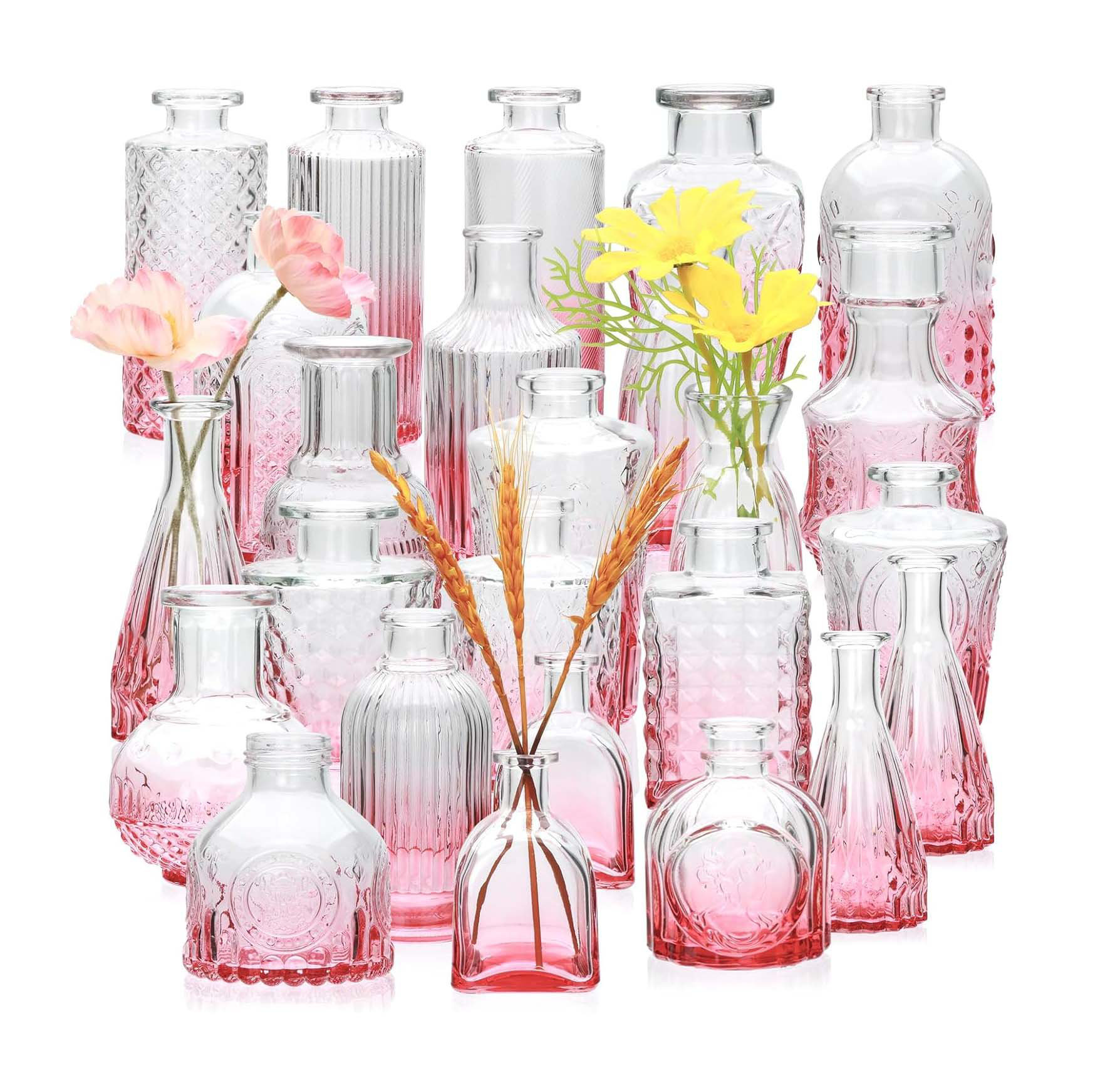 Rosdorf Park Bud Vase Set of 25, Glass Bud Vases in Bulk, Small Vases ...