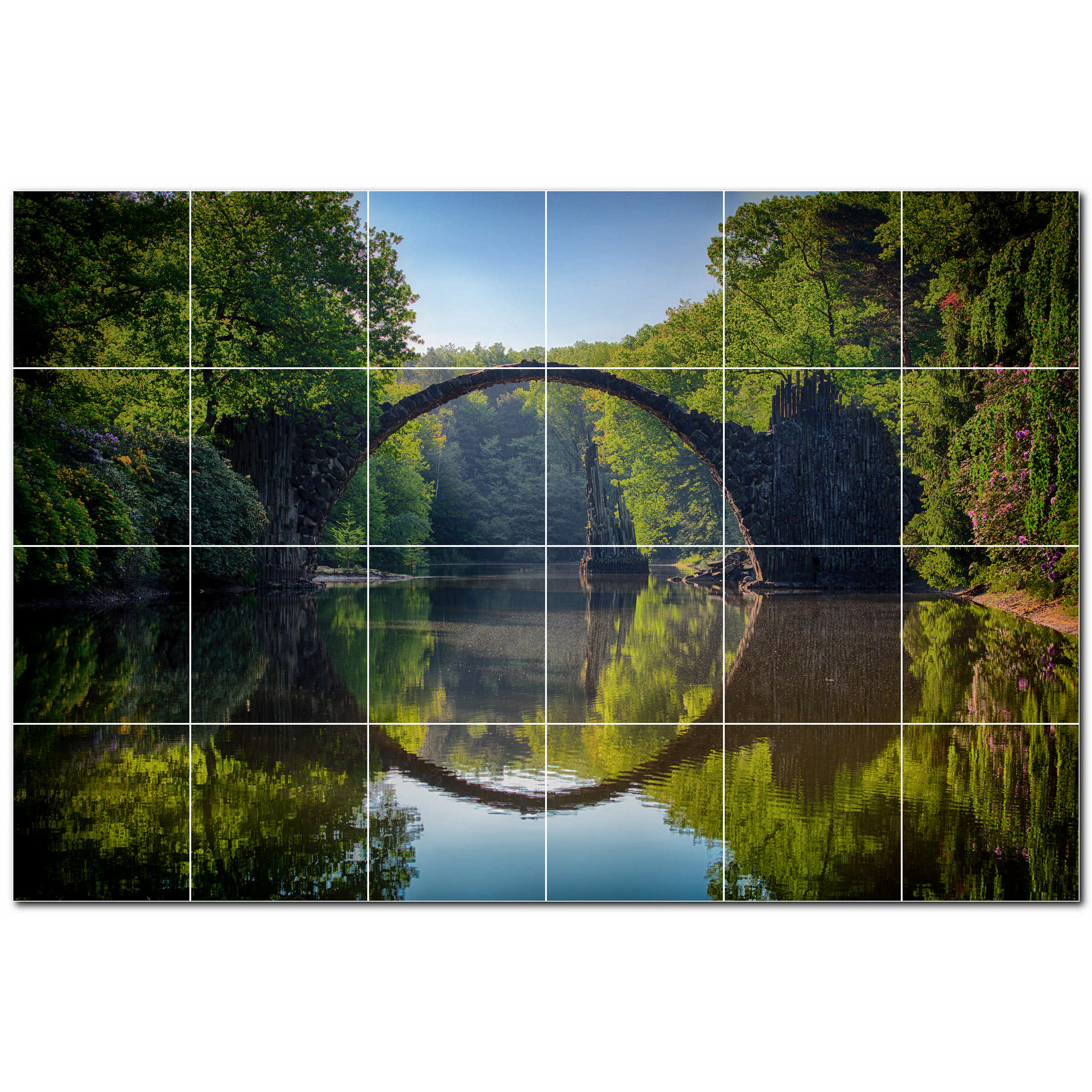 Picture-Tiles.com Bridge Photo 12'' x 12'' Satin Ceramic Decorative ...