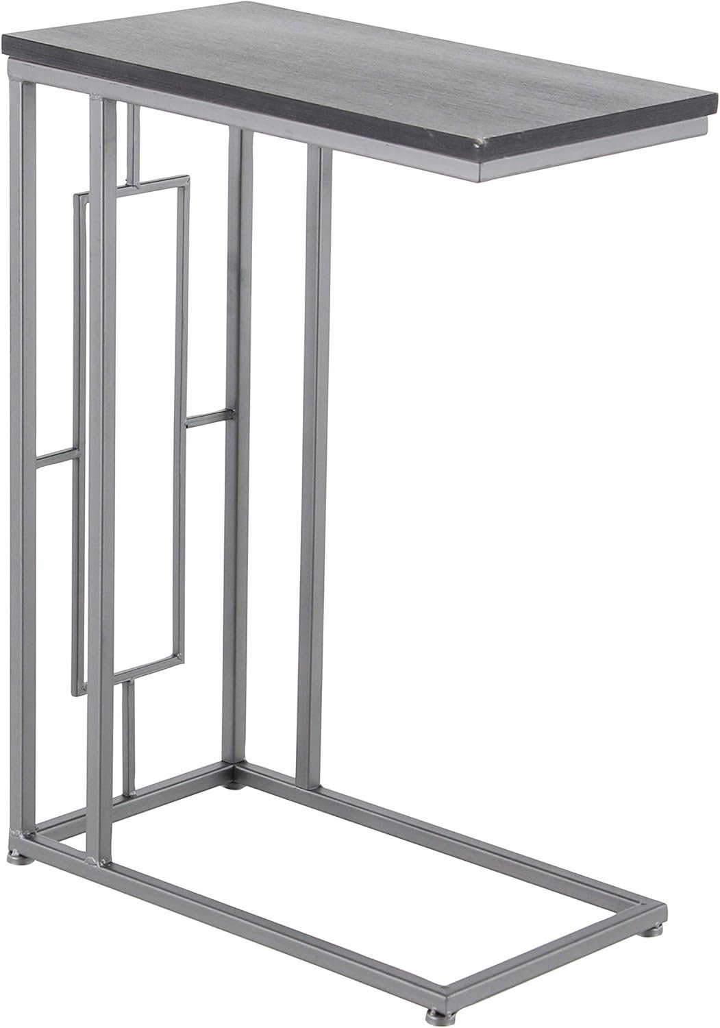 17 Stories 79 Metal Side End Accent Table C-Shaped End Table With Black ...