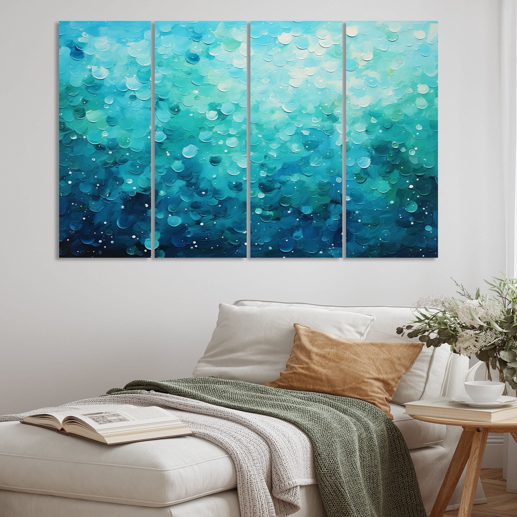 Design Art Aqua Lagoon II - Abstract Landscape Metal Wall Decor Set ...
