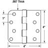 Prime-Line Door Hinge Residential Smooth Pivot, 4 in. x 4 in. with ...