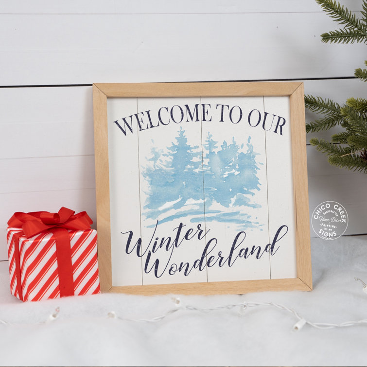 The Holiday Aisle® Welcome To Our Winter Wonderland Wood Sign Christmas ...