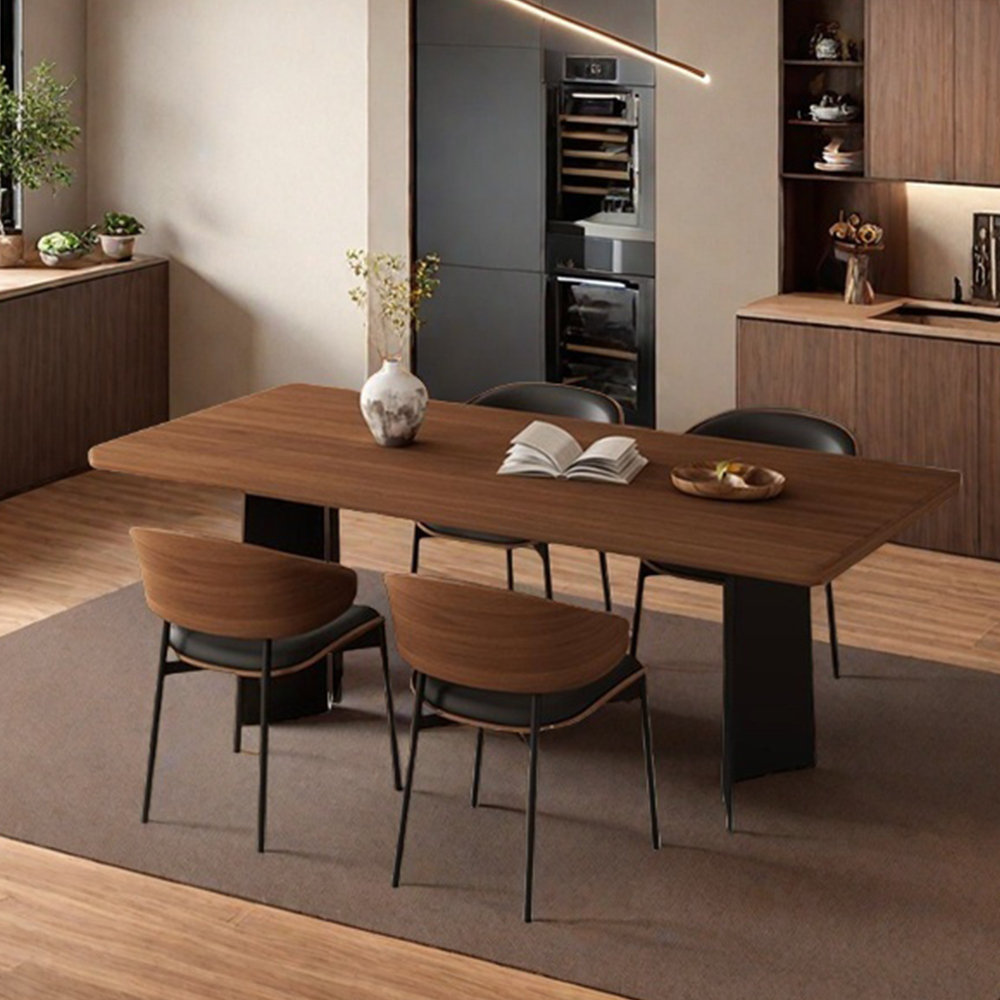 dujinlong home Walnut wood grain pendant craft dining table set ...