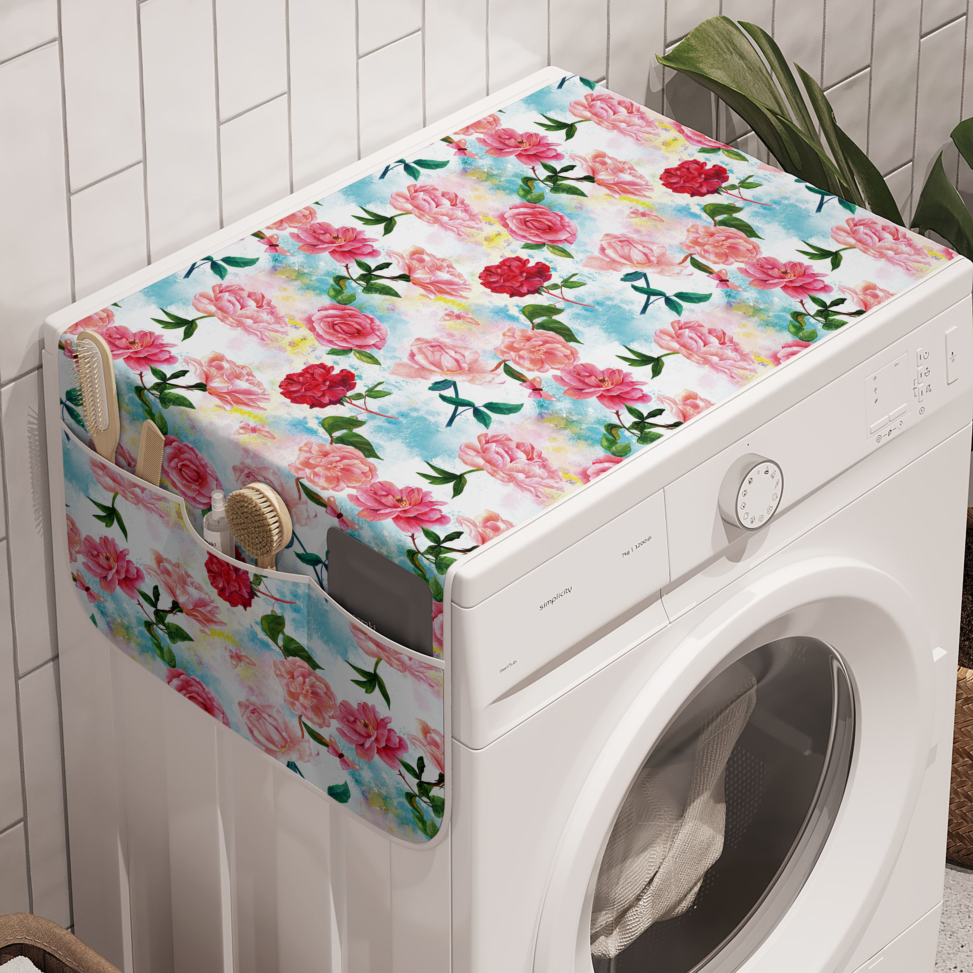 East Urban Home Rose Washing Machine Organizer Pack of 2 47" x 18.5 ...