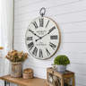 Gracie Oaks Jamel Oversized Round Metal with Top Loop 24.21" Wall Clock ...