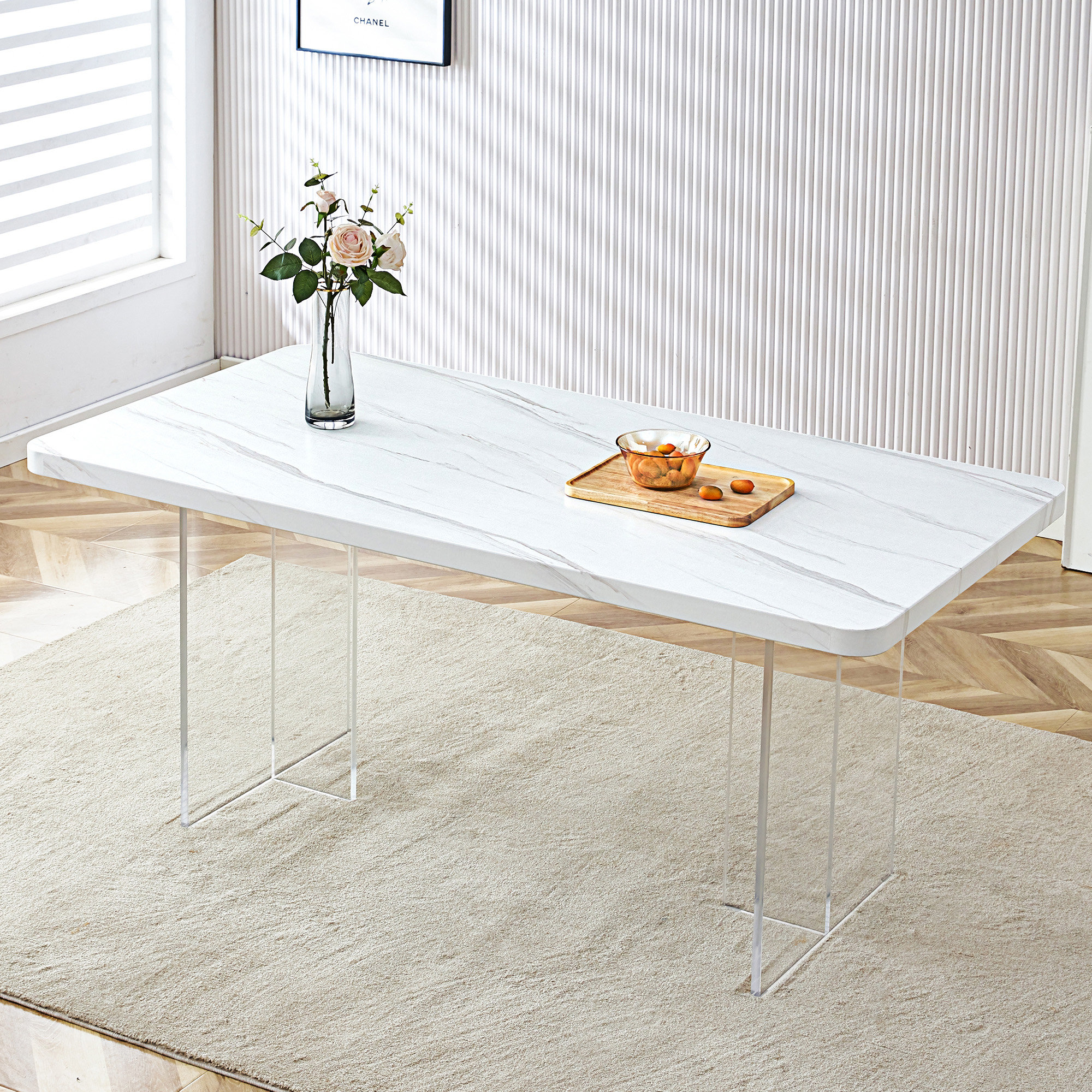 Orren Ellis Modern Minimalist White Dining Table (Only Tables, No ...