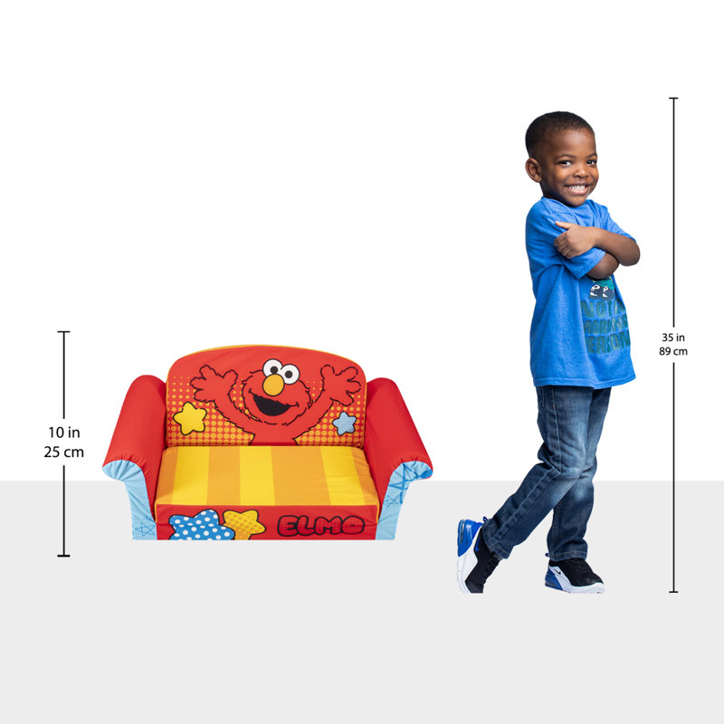 Marshmallow Furniture Kids 2-in-1 Flip Open Foam Sofa Bed, Sesame ...
