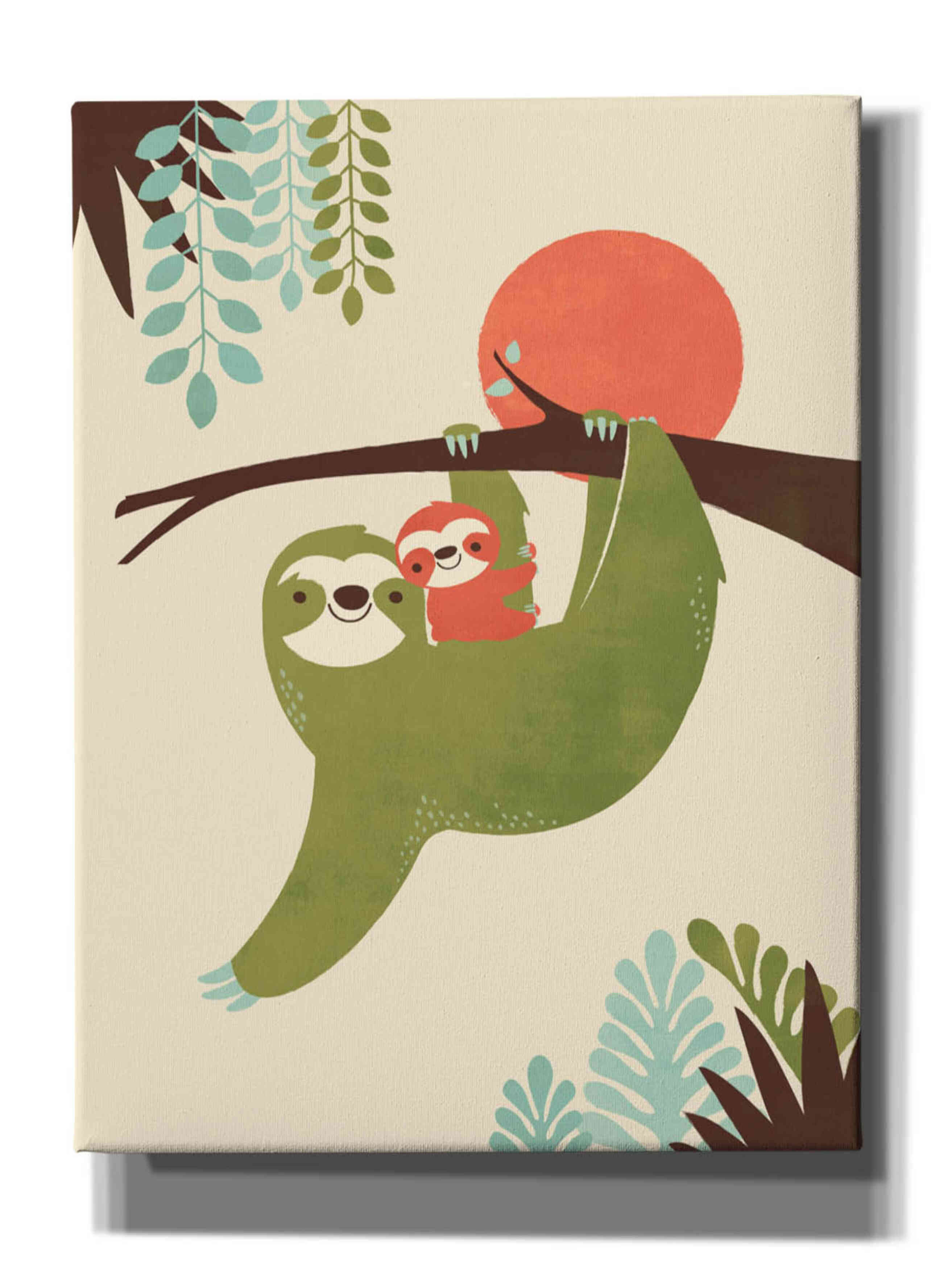Indigo Safari Clitheroe Mama Sloth by Jay Fleck - Wrapped Canvas Print ...